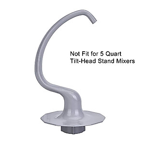 Lawenme Dough Hook for KitchenAid Mixer- K5ADH Coated C Dough Hook Attachments for 5 Quart Bowl-Lift Stand Mixers K4SS K5SS KSM5 KSM50 (Grey)
