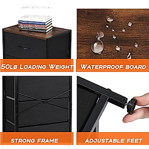 LIANTRAL Dresser for Bedroom, Fabric Dresser with 4 Drawers, Small Chests of Drawers for Closet, Living Room, Hallway, Entryway, Dorm, Storage Tower with Sturdy Steel Frame & Wood Top, Black