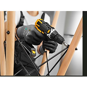 DULFINE Safety Work Gloves MicroFoam Nitrile Coated-12 Pairs Pack,Seamless Knit Nylon Glove with Black Micro-Foam Nitrile Grip,Touchscreen Ideal for General Purpose,Automotive,Home Improvement(Large)