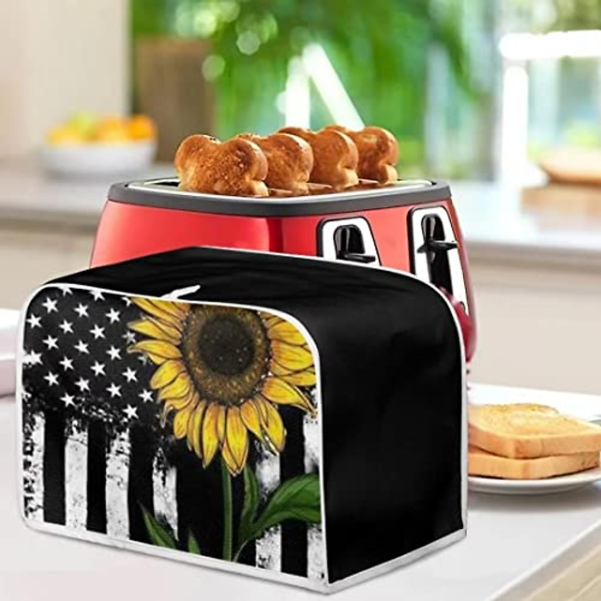 Yiekeluo Pink Floral Hummingbird Toaster Cover 2 Slice Bread Toaster Oven Dustproof Cover for Kitchen/Keep Toaster Free From Dust and Fingerprint