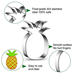 HOWAF Hawaiian Tropical Cookie Cutter, 9 Pieces Cactus,Pineapple,Flamingo,Palm Tree Cookie Cookie Molds for Handmade Cookie, Summer Themed Stainless Steel Cutters Molds for Beach Party Supplies