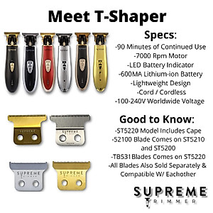 SUPREME TRIMMER Foil Shaver & Mens Trimmer | 2-in-1 Beard Trimmer Electric Razor for Men Travel Hair Trimmer Set | T Shaper ST5210 & T Fader STF501