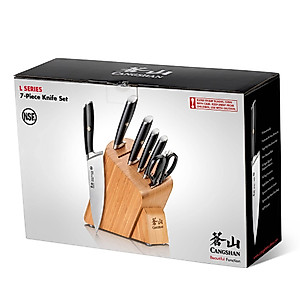 Cangshan L Series 7-Piece Knife Block Set, Forged German Steel, 1026603