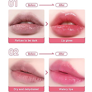 Rosarden Crystal Jelly Flower Color Changing Lipstick, Long Lasting Lip Balm for Women, Flower Lip Gloss Jelly Lip Stain, Korean Tinted Lip Balm,Temperature & PH Color Changing Lipstick