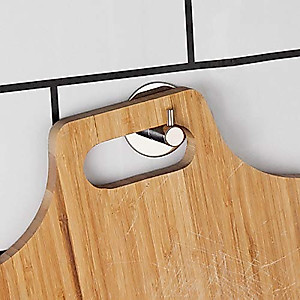 Self Stick Adhesive Hooks Wall Hanger Holder Stainless Steel Heavy Duty Utility Storage Hook, Shower Waterproof Hook, Kitchen Bathroom Organizer for Plug Robe Towel Loofah Bathrobe Coat (4-Pack)