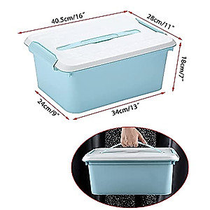JUXYES Latchmate Stack Carry Storage Box with Divided Tray, Large Art Craft Supply Stackable Storage Container Bin with Handle Lid Latching Storage Container for School & Office Supplies