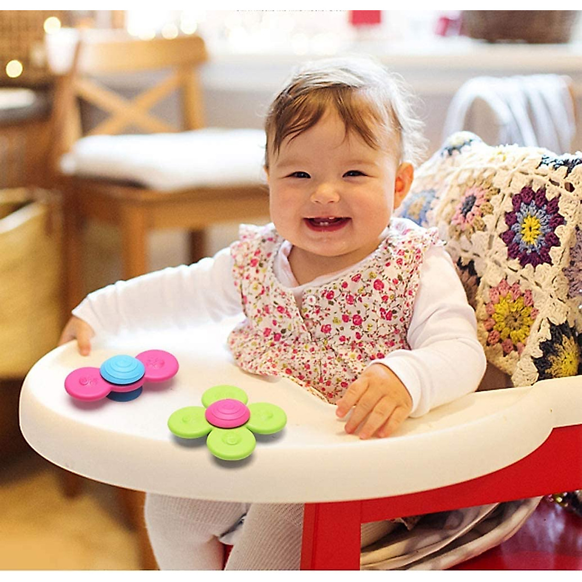 BornCare Fidget Suction whirly Spinners for Baby Toddler Kids, Durable Toys (3 Pack)