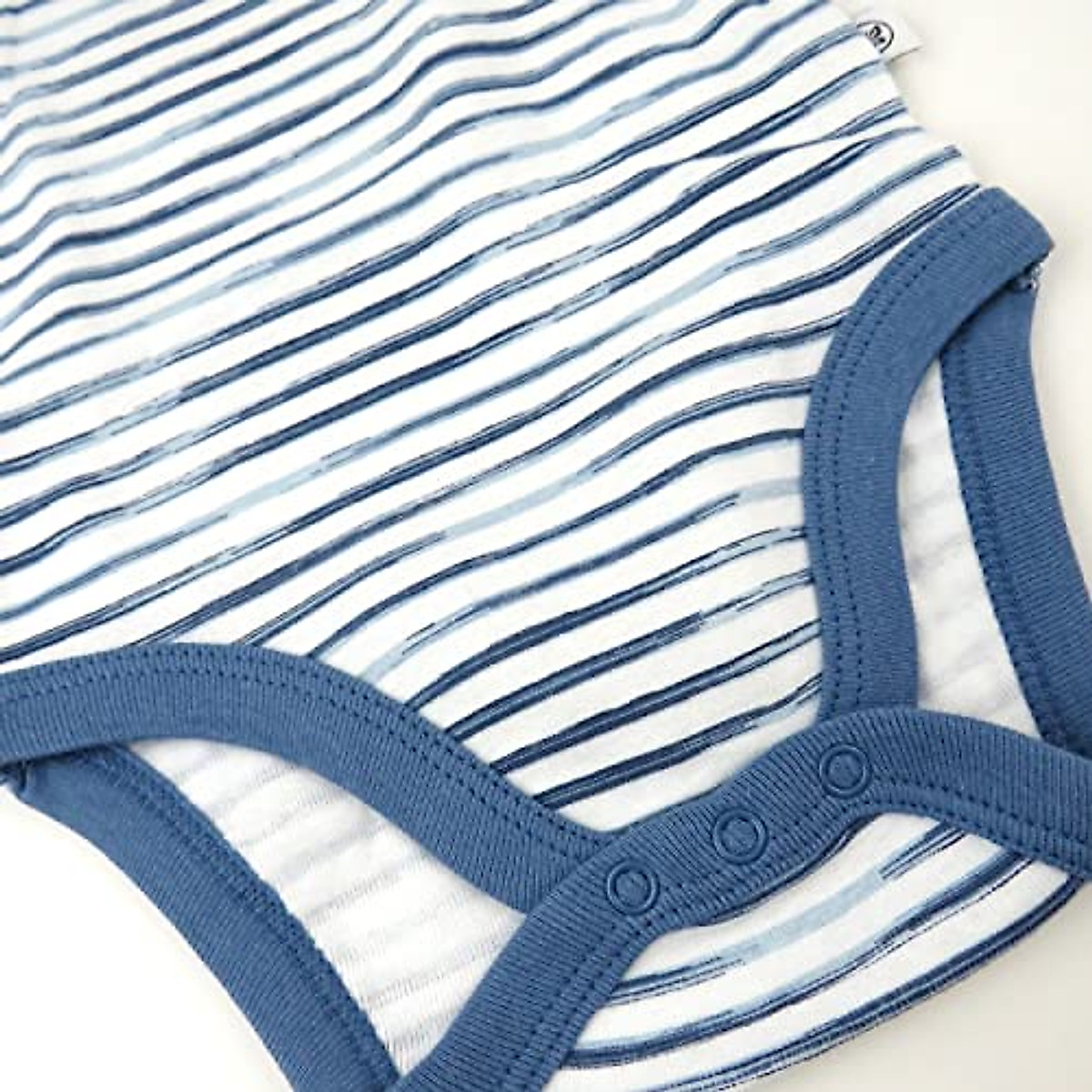 HonestBaby Short Sleeve Bodysuits One-Piece 100% Organic Cotton for Infant Baby Boys, Girls, Unisex, 3-Pack Tie Dye Blues, 3-6 Months