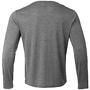 Merino Protect 100% Merino Wool Base Layer Mens Long Sleeve T-Shirt Thermal Underwear Odor Resistance for Hiking Hunting Gray