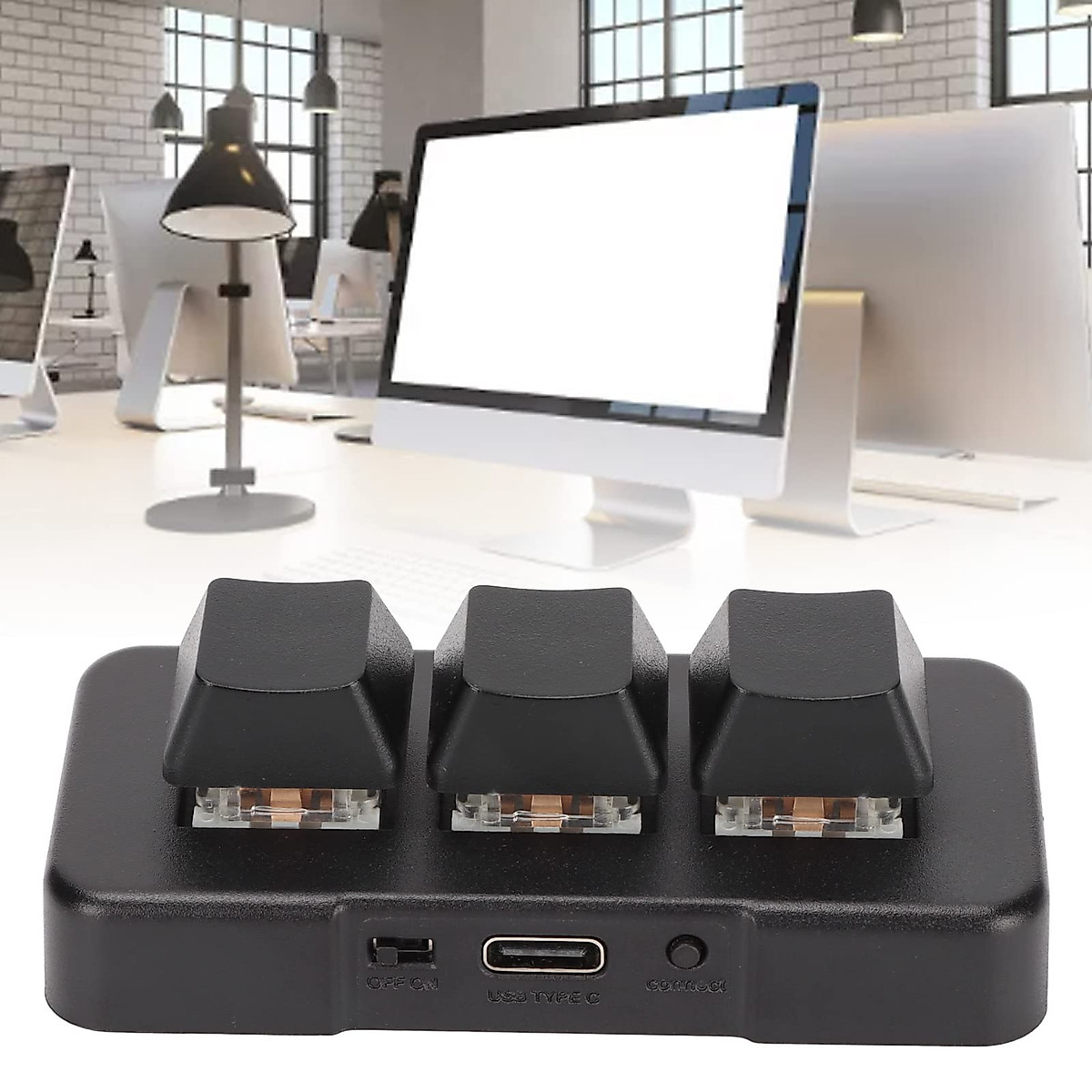 Zyyini Mechanical Keyboard, USB Mini 3 Keys Keyboard RGB Mechanical Gaming Keyboard, Wired//BT 3 Mode Connector, HID Programming Macro for Dos,for Windows,for Android