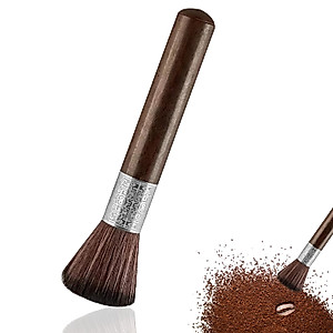 Coffee Brush Espresso Brush Wood Handle,Genuine Walnut Wood Handle Coffee Brush Espresso Cleaning Brush Coffee Maker Cleaner Brush Suitable for Home Office Coffee Tool Cleaning