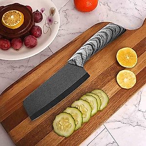 tatakook Ceramic Vegetable Knife 6in with Steath,Lettuce Knife Vegetable Cutting Knife Suitable for Fruits,Meat,Ceramic Chef Knife Nakiri Knife Black