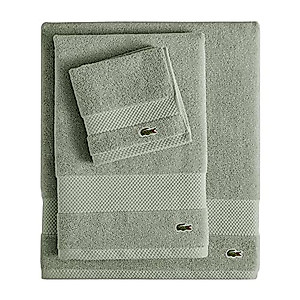 Lacoste Heritage Supima Cotton Bath Sheet, Aloe, 35" x 70"