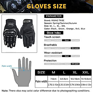 Riding Tribe Motorcycle Gloves for Men and Women, Full Finger Touchscreen Motorbike Gloves for BMX ATV MTB Riding,Road Racing,Cycling,Motocross (Red, X-Large)