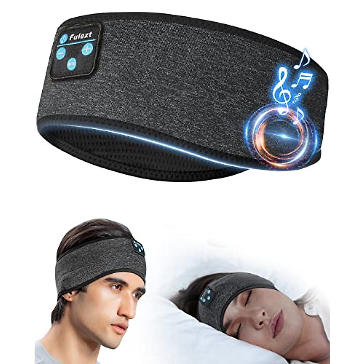 Fulext Sleep Headphones Bluetooth Sleeping Headband Headband Headphones - Headphones For Sleep - Sleeping Headphones For Side Sleepers,Birthday Father Mother Valentine's Day Gifts for Women Men