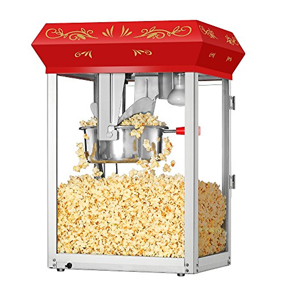 Countertop Movie Night Popcorn Popper Machine-Makes Approx. 3 Gallons Per Batch- by Superior Popcorn Company- (8 oz., Red)
