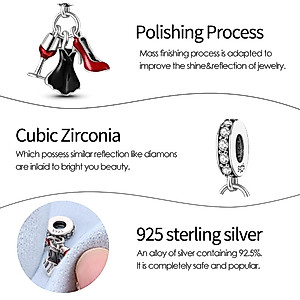 Pandach 925 Sterling Silver About Mother Beads Charms Fits Charm Bracelet and Necklace for Women Bangle Mother's Day Gifts for MOM Friends