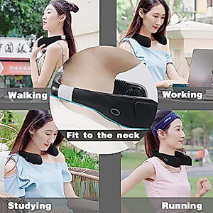 CARPESUN Portable Neck Fan Bladeless, Wearable Personal Cooling Fan, 360° Neck Air Conditioner, Hanging Headphone Design, Hands-Free, Quiet Mini Neck Fan, 2000mAh Battery Rechargeable, 3 Speeds(Black)