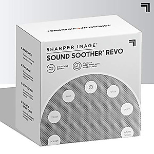 SHARPER IMAGE Sleep Therapy White Noise Machine, Soothing Nature Sounds for Baby Kid Adult, Portable Relaxation Wellness Meditation and Naps, Peaceful Rest Sleep Aid, Holiday Gift