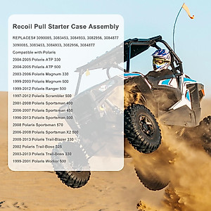 Recoil Pull Starter Case Assembly Compatible with Polaris Sportsman Magnum Replace# 3090085