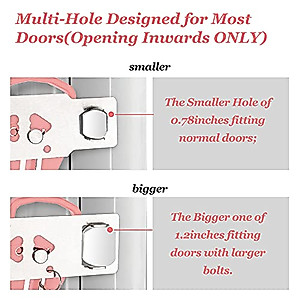 AceMining Portable Door Lock Home Security Door Locker Travel Lockdown Locks for Additional Safety and Privacy Perfect for Traveling Hotel Home Apartment College-Pink(1 Pack)