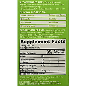 Zarbee'S Natura Children's Grape Flavor Cough Syrup + Mucus, 2 Ounce