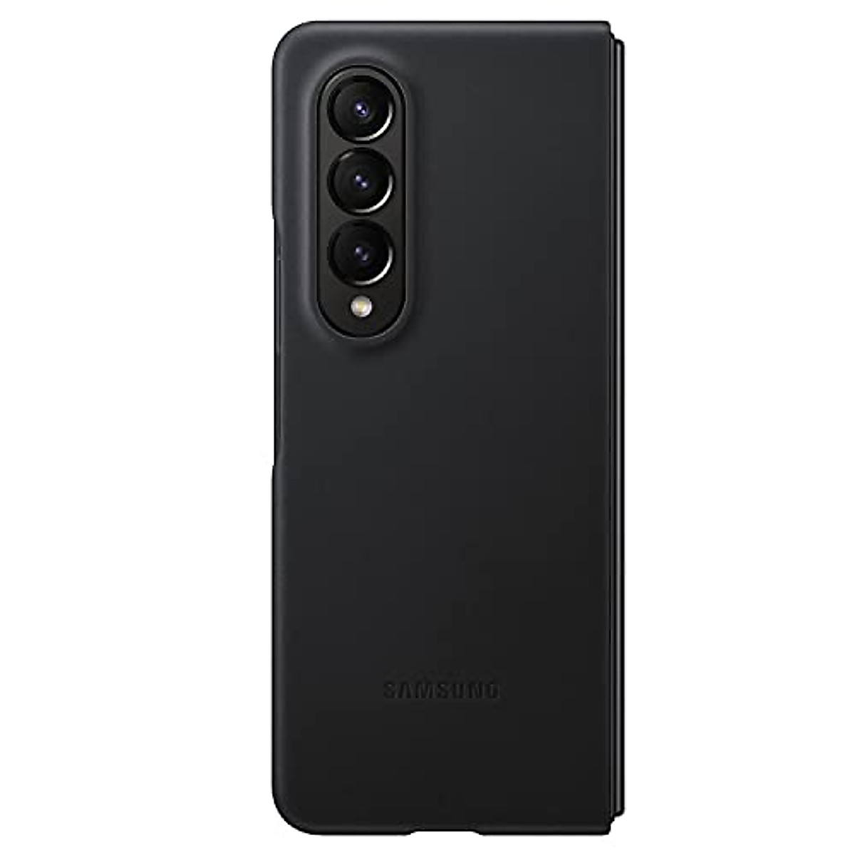 SAMSUNG Galaxy Z Fold 4 Case - Leather Cover, Protective, Premium, Elegant Phone Case with Front and Back Protection, Soft Surface - Bulk Packaging - (Black)