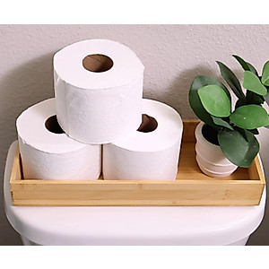 Fabsome Kitchen Utensil Drawer Organizer, Bamboo Silverware Cutlery Flatware Organizer Bins, Wooden Container Storage Trays for Bathroom Vanity Junk Drawer, 15" x 6" Set of 2