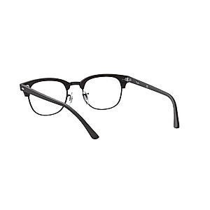 Ray-Ban RX5154 Clubmaster Square Prescription Eyeglass Frames, Matte Black/Demo Lens, 49 mm