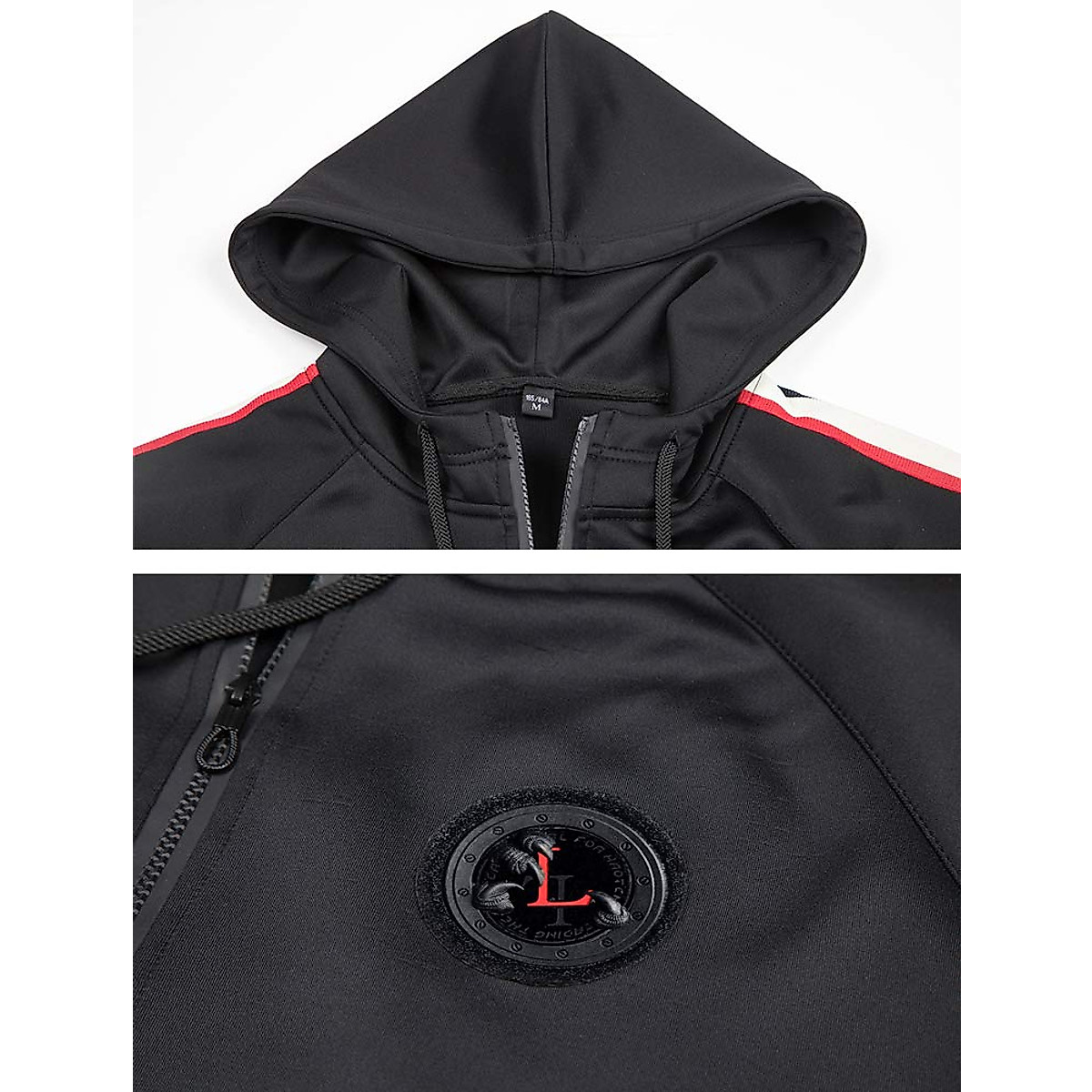 PASOK Men's Casual Tracksuit Set Long Sleeve Full-Zip Running Jogging Athletic Sweat Suits (XL, Style 2 Dark Gray)