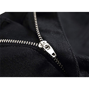 Enrica Men's Casual Color Printed Jeans Skinny Black Denim Pants (Black&Air, 34)