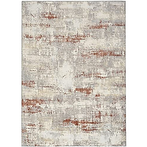 Calvin Klein Rush Ivory/Muti 8' x 10' Area-Rug, Modern, Abstract, Easy-Cleaning, Non Shedding, Bed Room, Living Room, Dining Room, Kitchen (8' x 10')