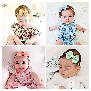 40 Pieces Baby Girls Headbands Nylon Hairband Grosgrain Ribbon Hair Bows Handmade Hair Accessories for Newborn Infant Toddler Kids