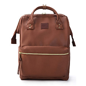 Kah&Kee Leather Backpack for Women and Men 15-inch Laptop Bag | Teacher Professional, Diaper Bag Backpack, Ideal for Work, School, Nurse, College & Travel (Brown, Medium)