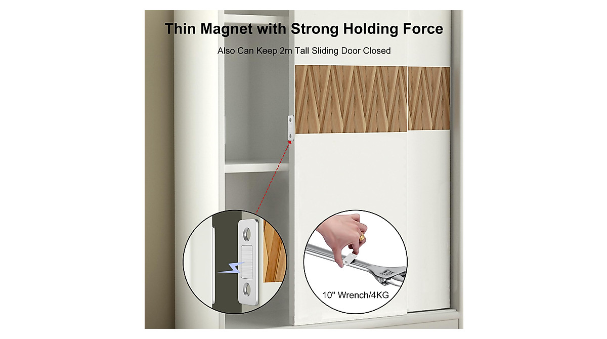 Jiayi Ultra Thin Cabinet Sliding Door Magnets - 18 Pack