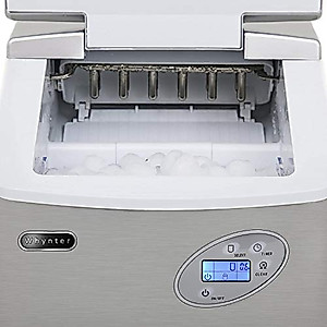 Whynter IMC-491DC Portable 49lb Capacity Stainless Steel with Water Connection Ice Makers, One Size