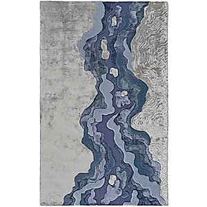 Feizy Serrano Modern Viscose Rug, Blue/Gray, 8' x 10' Area Rug