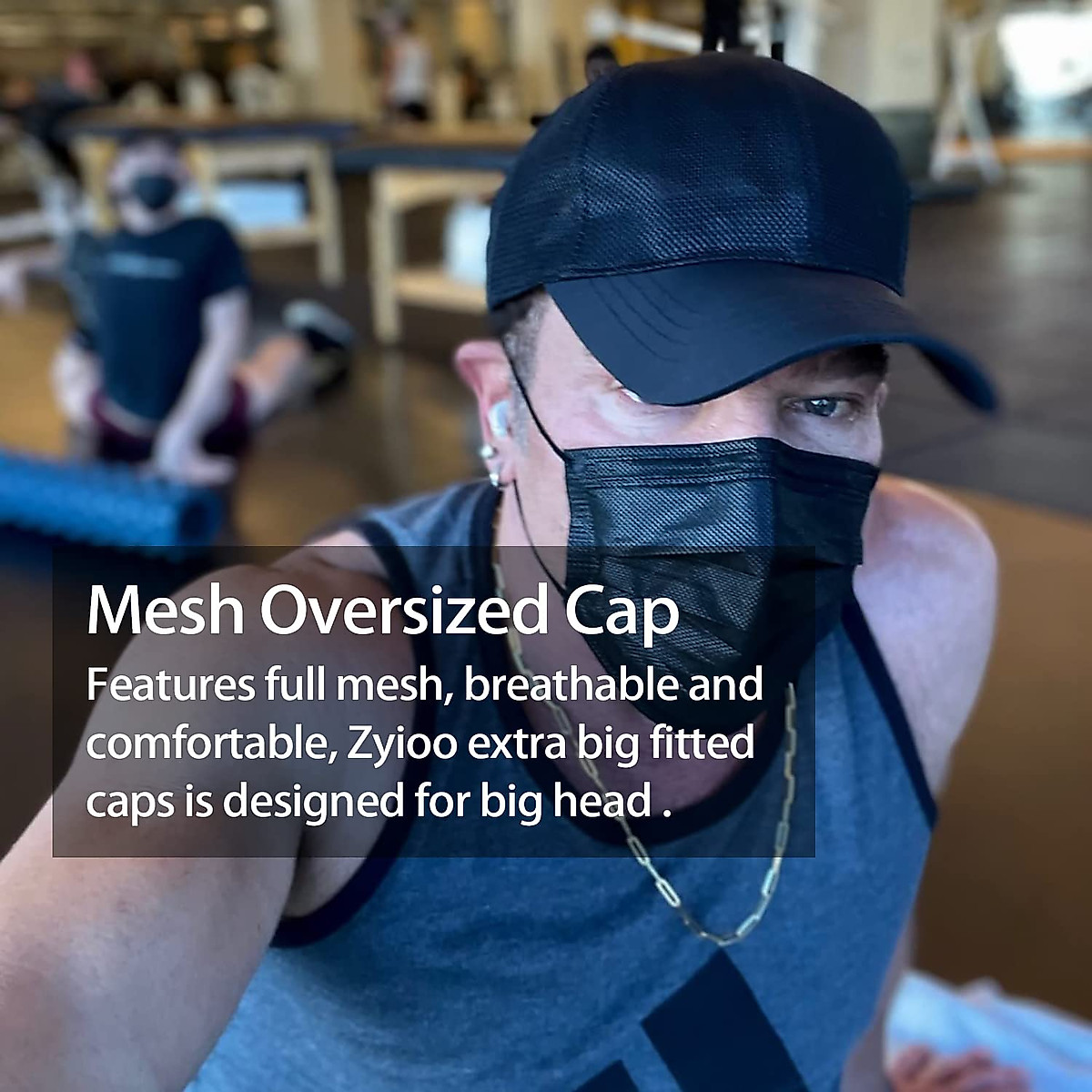 Zylioo Men's Full Mesh Baseball Cap Hat,Quick Dry Outdoor Summer Cap, Adjustable Buckle Cooler Dad Hats Grey