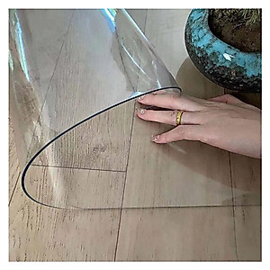 Clear PVC Desk Chair Mat 1.5mm Transparent floor mat Vinyl Floor Protector Mat,Chair Mat-PVC Transparent Non-Slip Durable Floor Protector Mat for Office Home Hard Floor Carpet,110/130/150cm wide for O
