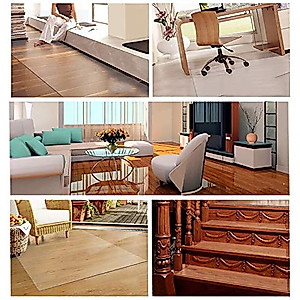 LIQI Clear Vinyl Plastic Floor Runner/Protector, Transparent Carpet Runner Protector Mat for Wooden Floors/Living Room/Hallway, Area Rugs Floor Mat (Size : 0.8x4m/2.6x13.1ft)