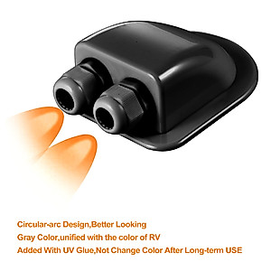 RICH SOLAR Cable Entry Housing Mount Cable Entry Housing Mount for RV,Boats, Caravans, Marine,Cable Entry Housing Mount Gland Box(Black)