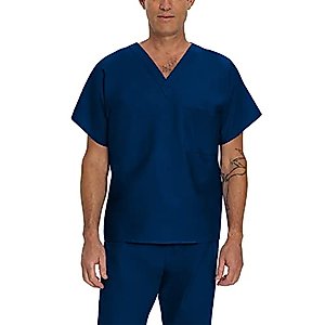 Landau Essentials Unisex Relaxed Fit 1-Pocket V-Neck Scrub Top 7502