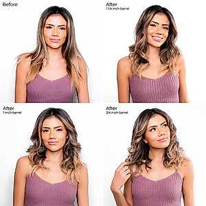 SRI Supra Curl 3 in 1 Curling Iron - Dual Voltage - 3 Barrel Sizes - Auto-Curling Button - Lightweight - Ceramic Barrels for Even Heat Distribution