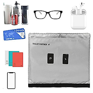 LARGERED Luggage Cup Holder for Suitcases, Travel Must Haves Travel Cup Holders Free Hand Drink Caddy, Travel Accessories Gifts for Flight Attendants, Fits Roll on Suitcase Handles 2 Packs (Silver)