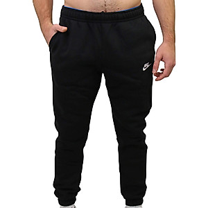 Nike Men's Club Open-Hemmed Pants Black | Black | White SM