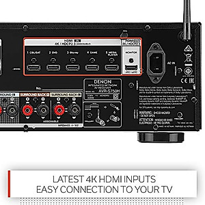 Denon AVR-S750H 7.2 Channel AV-Receiver, HiFi Amplifier, Alexa Compatible, 6 HDMI Inputs, 4K, Dolby Atmos & Vision, Bluetooth, Music Streaming, AirPlay 2, HEOS Multiroom