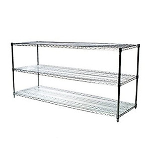 Shelving Inc. 14" d x 72" w Chrome Wire Shelving with 3 Tier Shelves, Weight Capacity 800lbs Per Shelf