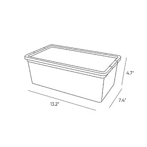 Curver Set of 6 XS C Decorative Plastic Organization and Storage Box, 5.8L / 6.1QT, White with Tweed Pattern, 6 Count