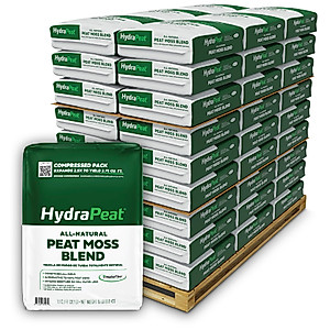 HydraPeat Peat Moss (Large) - 2.75 Cu Ft of All-Natural Reduced Peat Blend Soil Media - 1.1 Compressed Pack Size