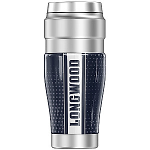 THERMOS Longwood University OFFICIAL Radial Dots STAINLESS KING Stainless Steel Travel Tumbler, Vacuum insulated & Double Wall, 16oz